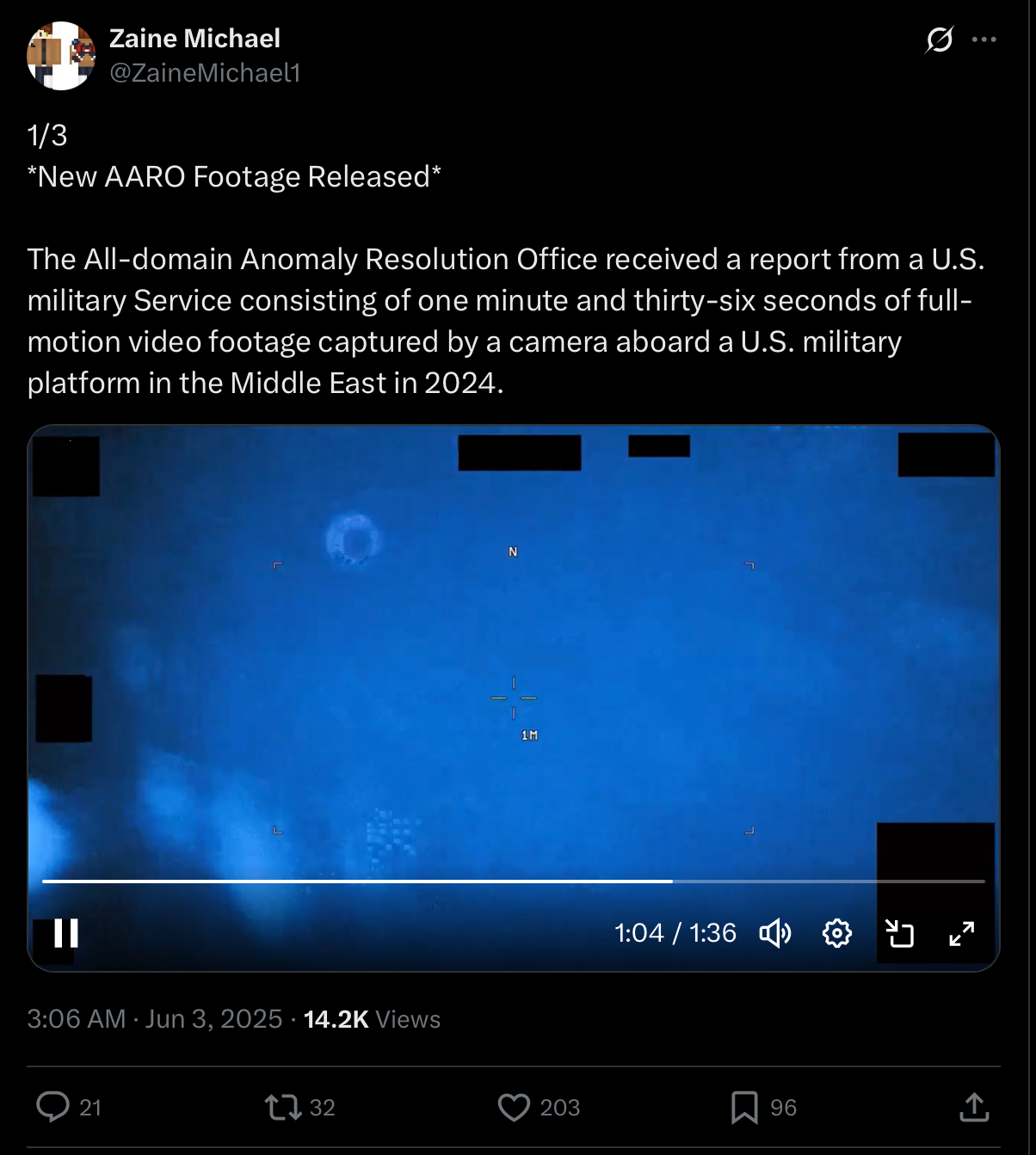 New AARO release: June 2025